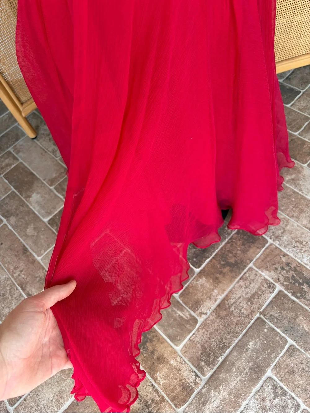Tadashi Collection | Dresses | Tadashi Red 0 Silk Chiffon Cocktail ...